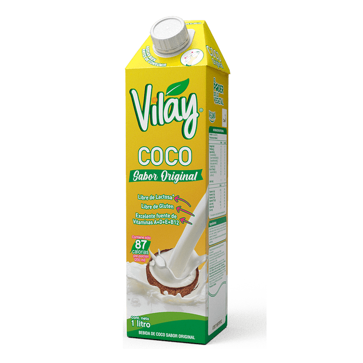 LECHE VEGETAL DE COCO ORIGINAL VILAY 1 LITRO - Sanomarket